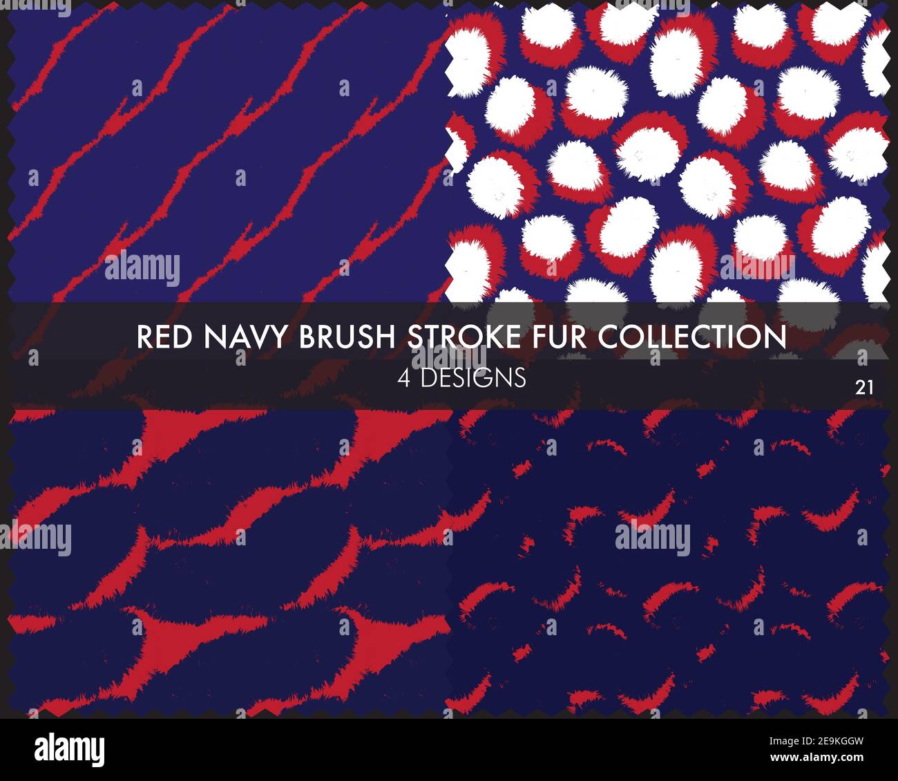 Brush stroke fur collection includes 4 design swatches for fashion ...