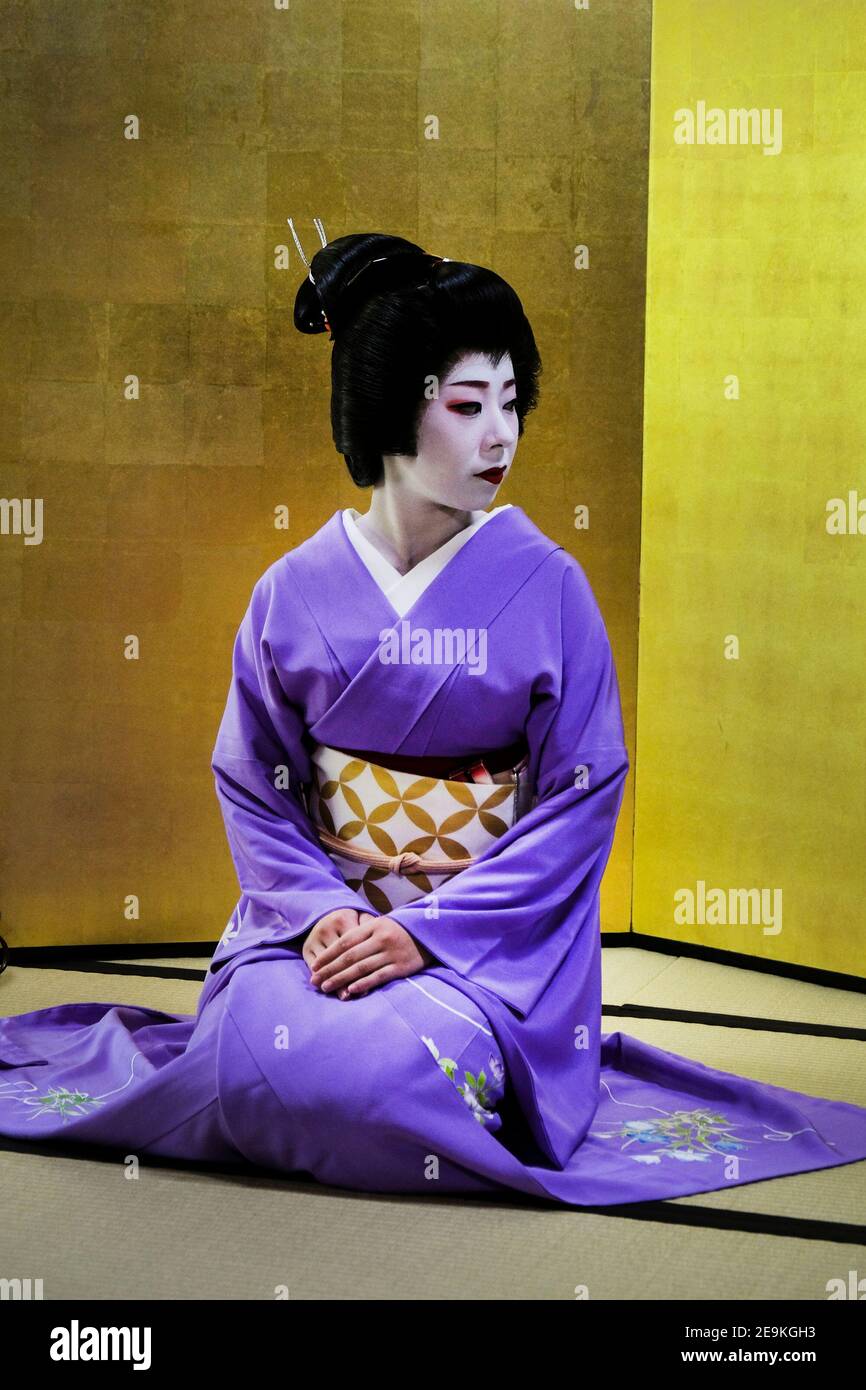 Geisha in her Okiya, (Geisha home), Kyoto Stock Photo - Alamy