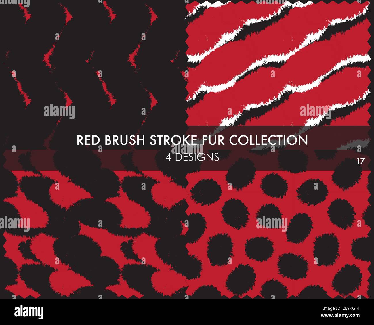 Brush stroke fur collection includes 4 design swatches for fashion ...