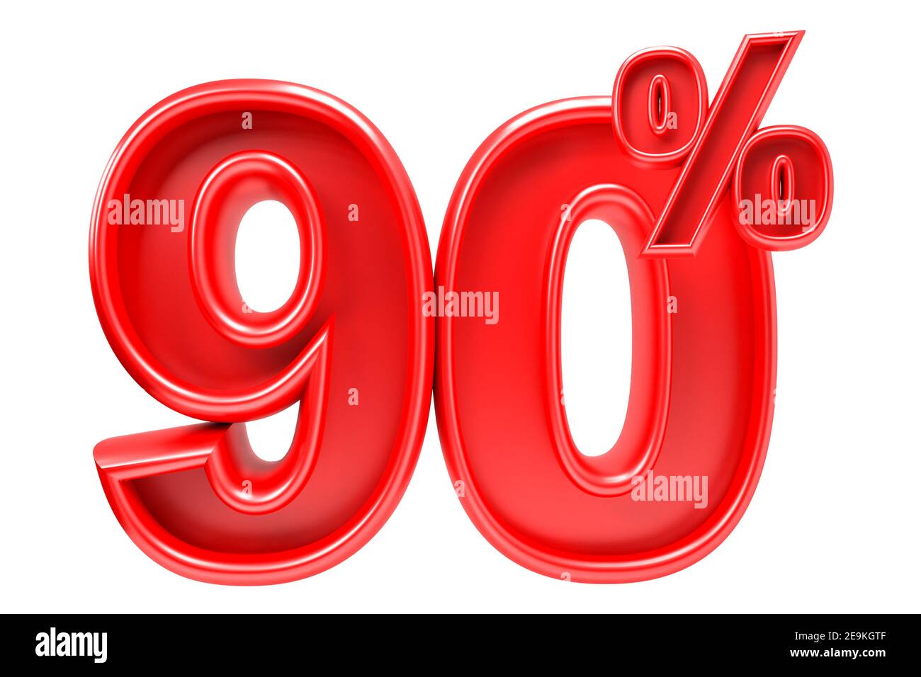 90 percent off. Isolated 3D render on white background Stock Photo - Alamy