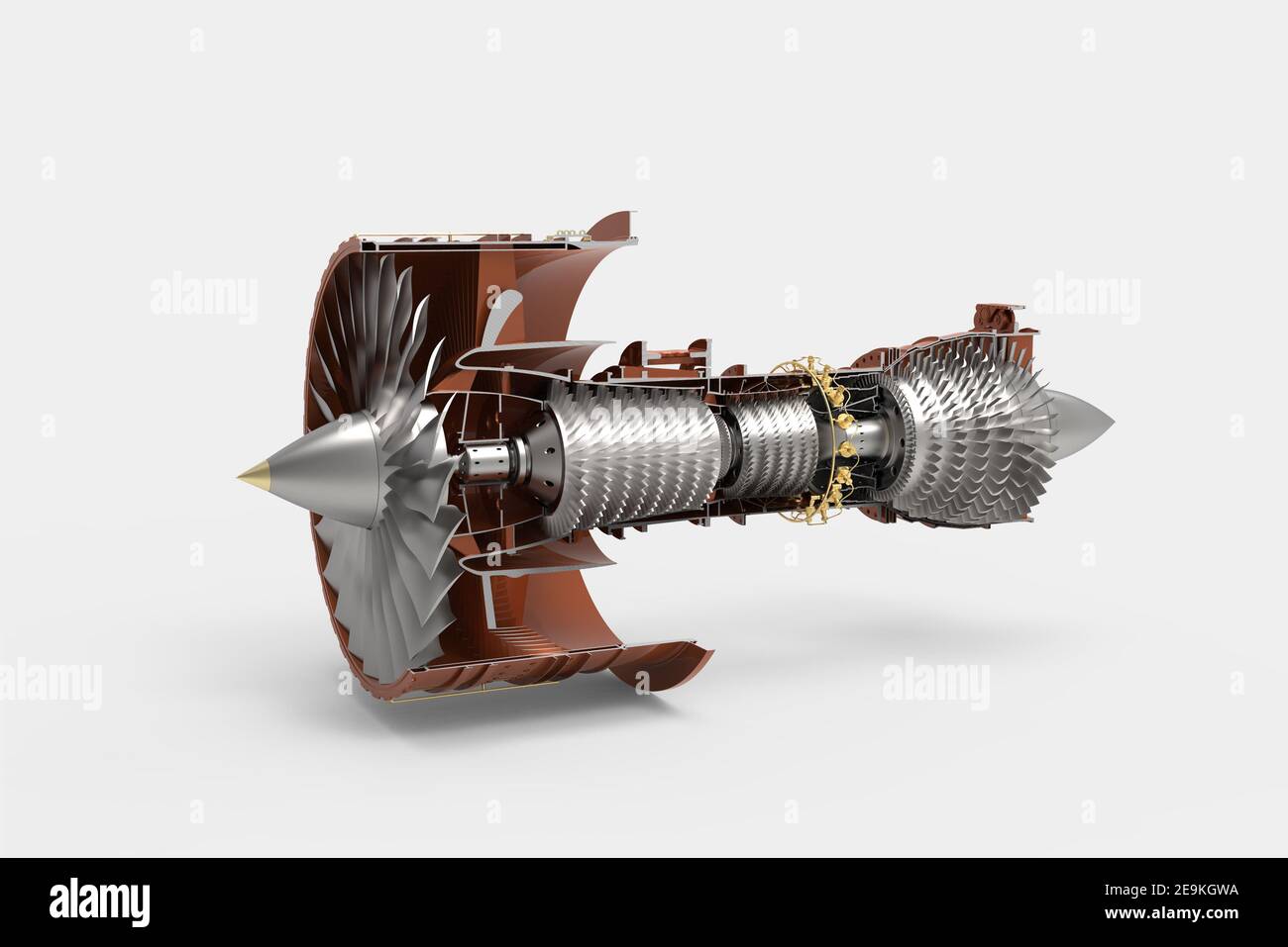 Airplane engine with shadow. 3D rendering. Side view Stock Photo - Alamy