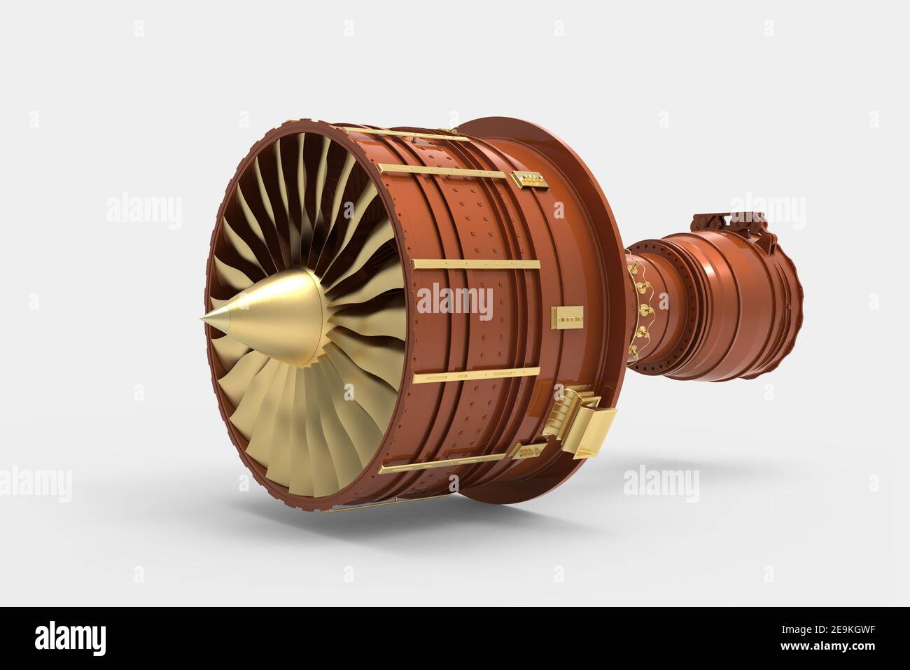 Airplane engine with shadow. 3D rendering. Side view Stock Photo - Alamy