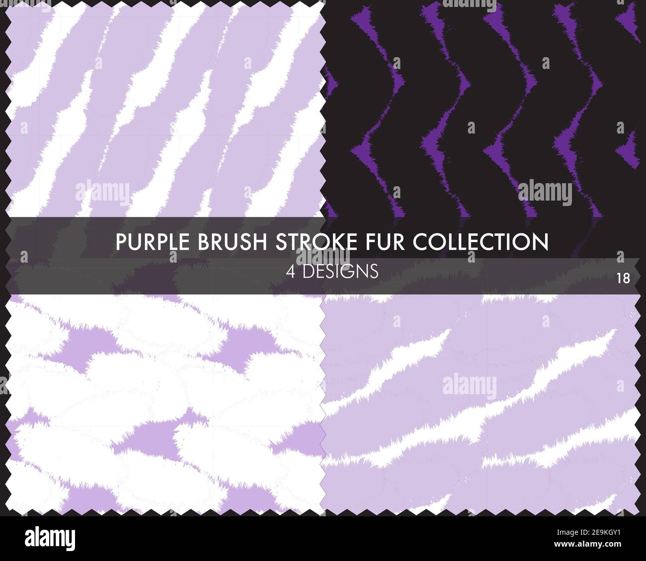 Brush stroke fur collection includes 4 design swatches for fashion ...