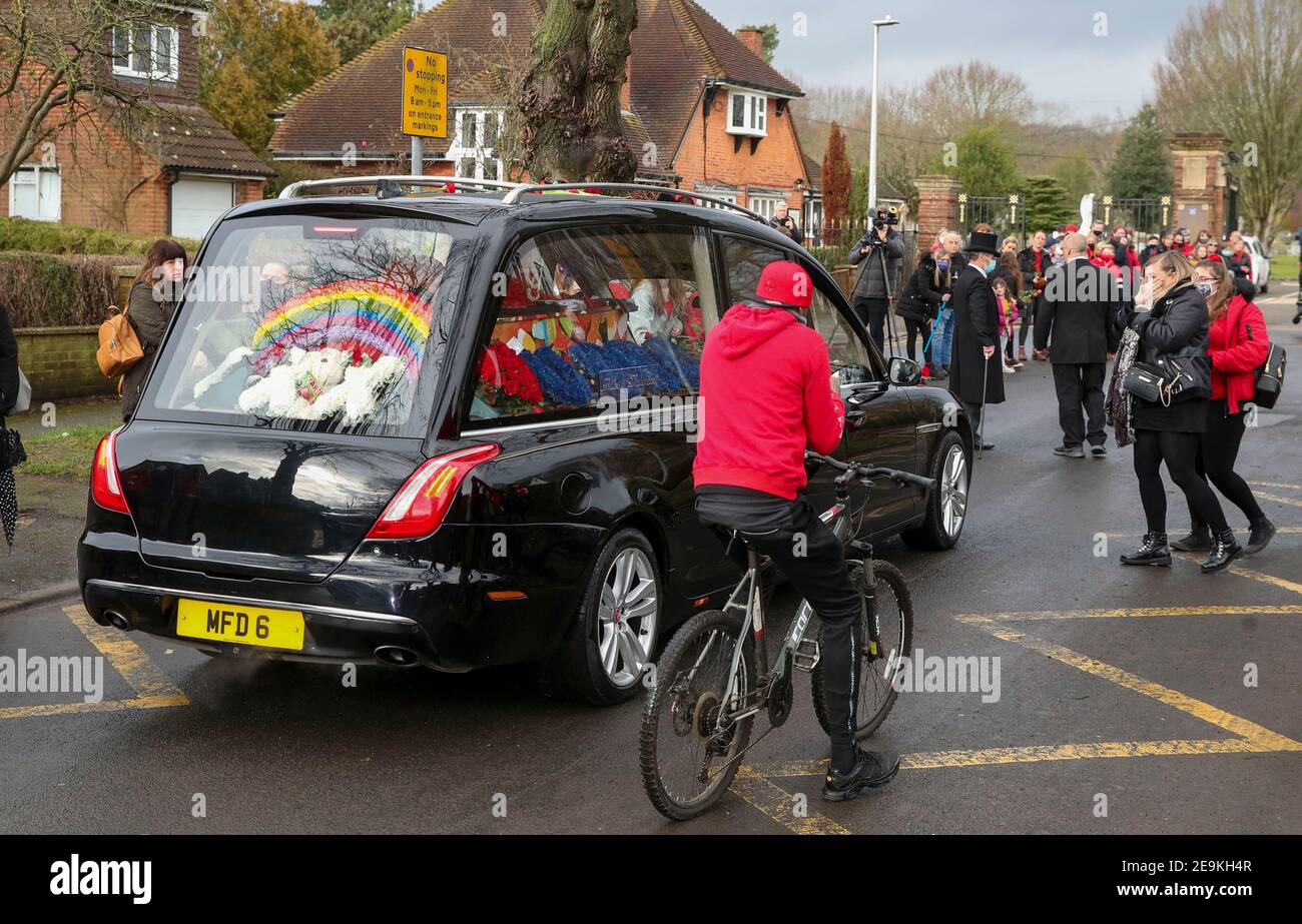 The funeral procession of Olly Stephens slows at All Hallows Road ...
