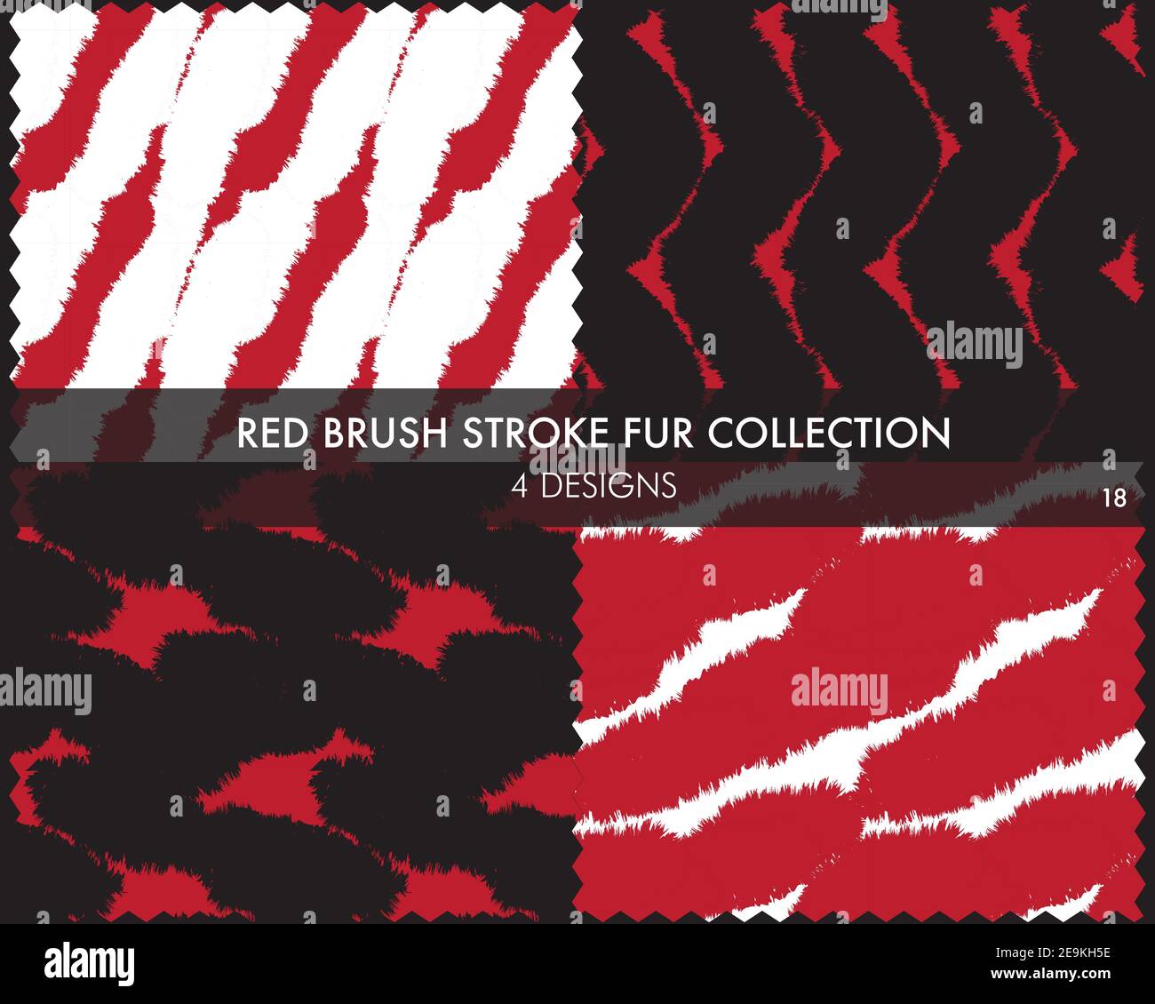 Brush stroke fur collection includes 4 design swatches for fashion ...