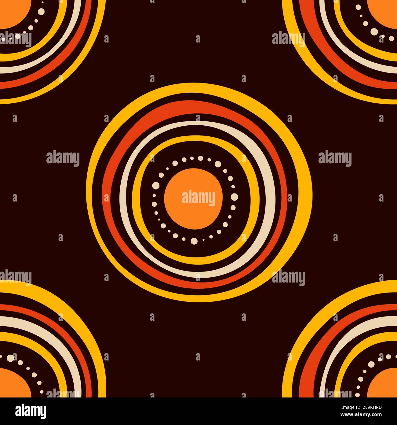 Australian aboriginal seamless pattern with circles, crooked stripes ...