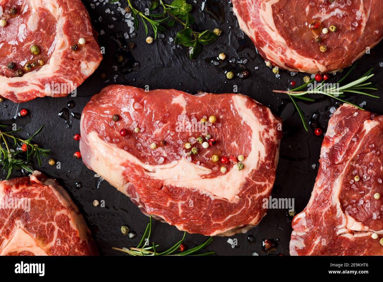 Raw variety meat seasoning pepper hi-res stock photography and images ...