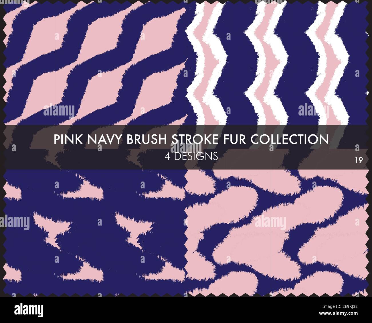 Brush stroke fur collection includes 4 design swatches for fashion ...