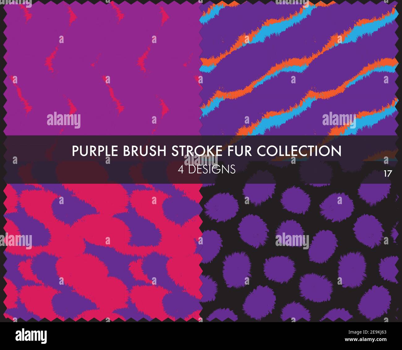 Brush stroke fur collection includes 4 design swatches for fashion ...