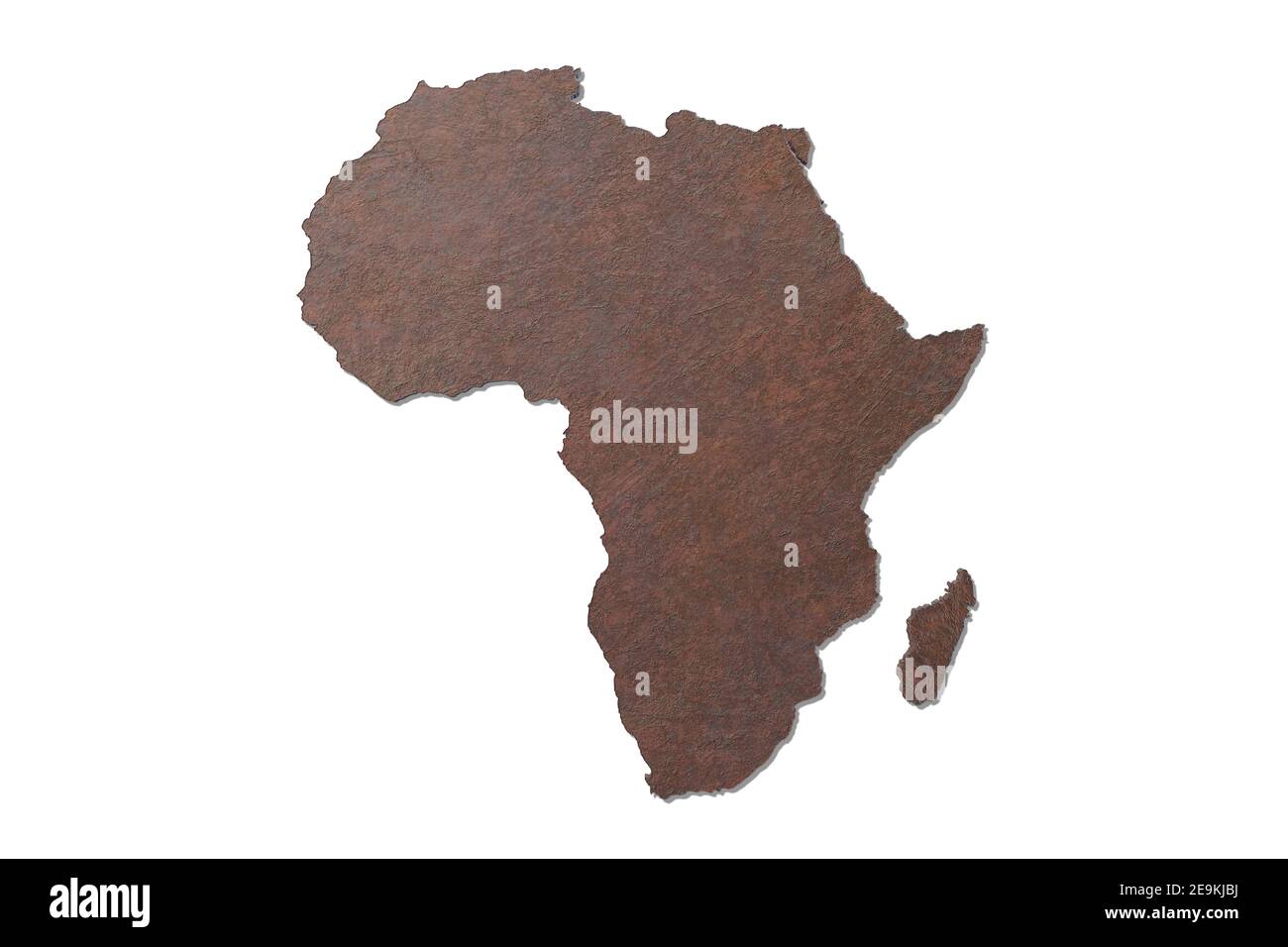 3d rendering of a textured Africa map isolated on white background ...