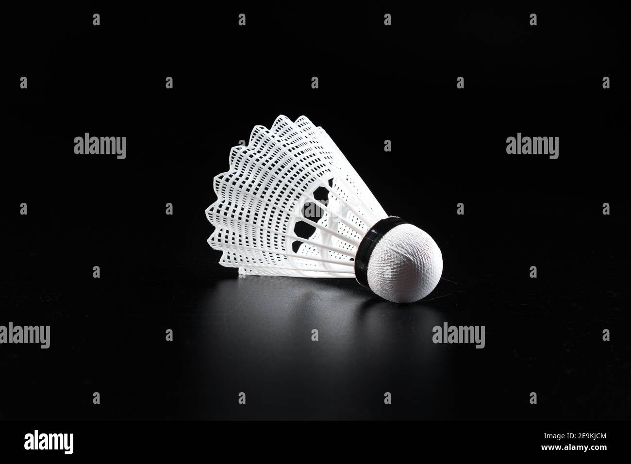 Badminton sport equipment on dark black background Stock Photo - Alamy