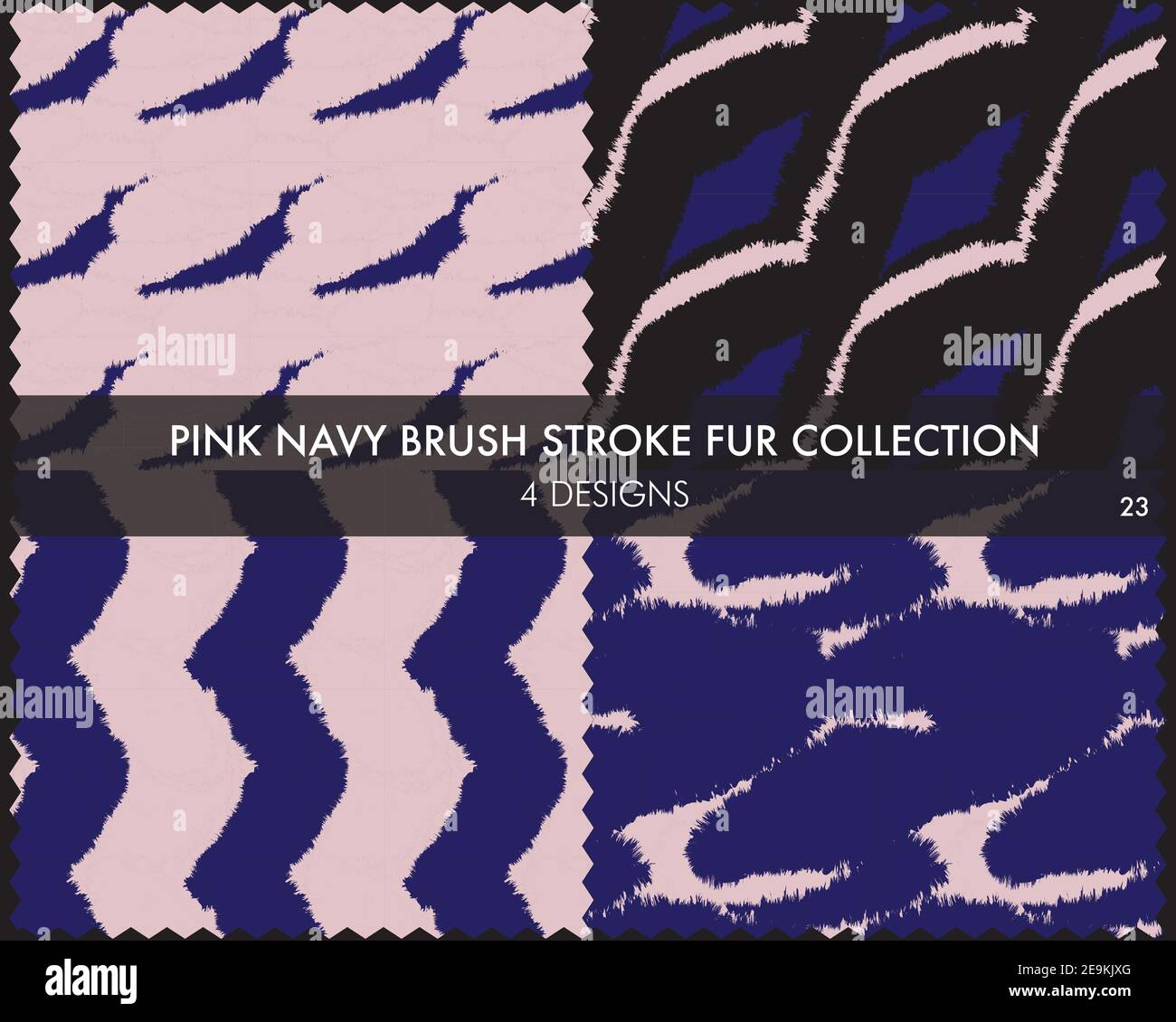 Brush stroke fur collection includes 4 design swatches for fashion ...