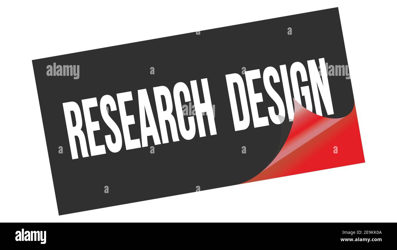 RESEARCH DESIGN text written on black red sticker stamp Stock Photo - Alamy