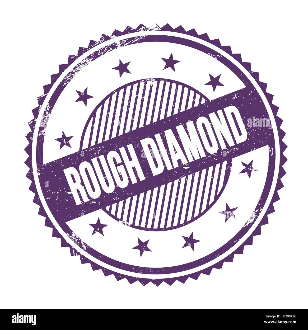 ROUGH DIAMOND text written on purple indigo grungy zig zag borders ...