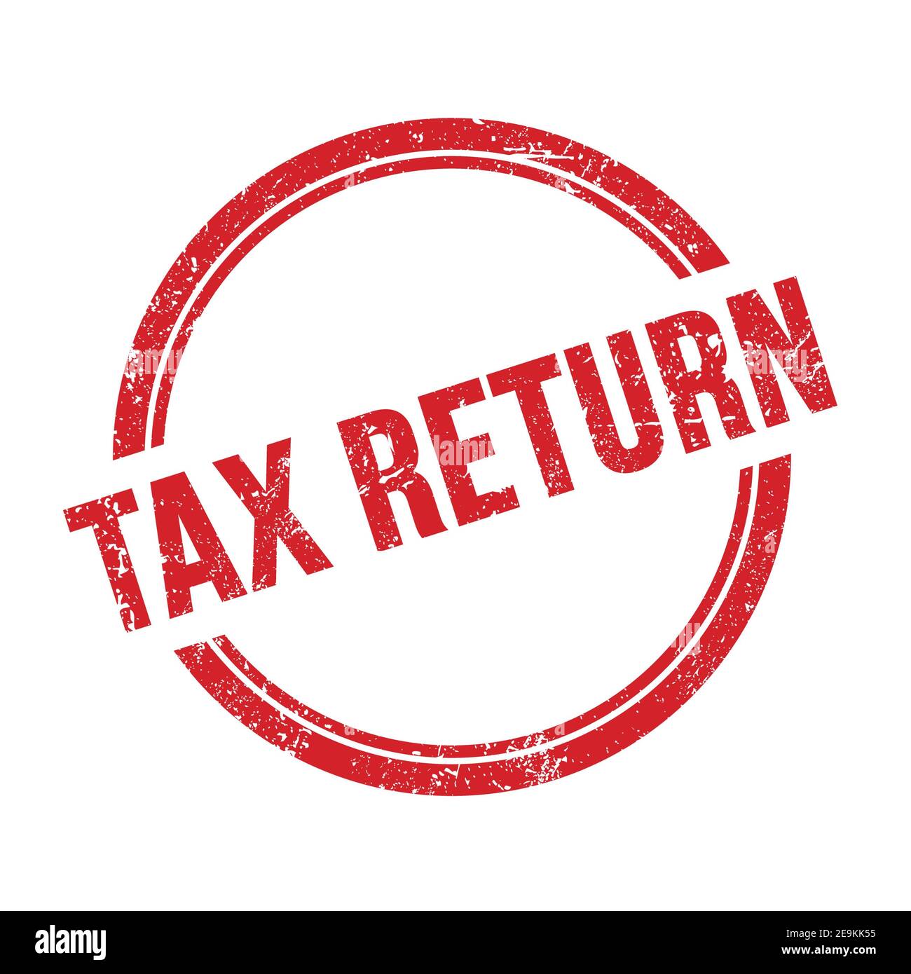 TAX RETURN text written on red grungy vintage round stamp Stock Photo ...