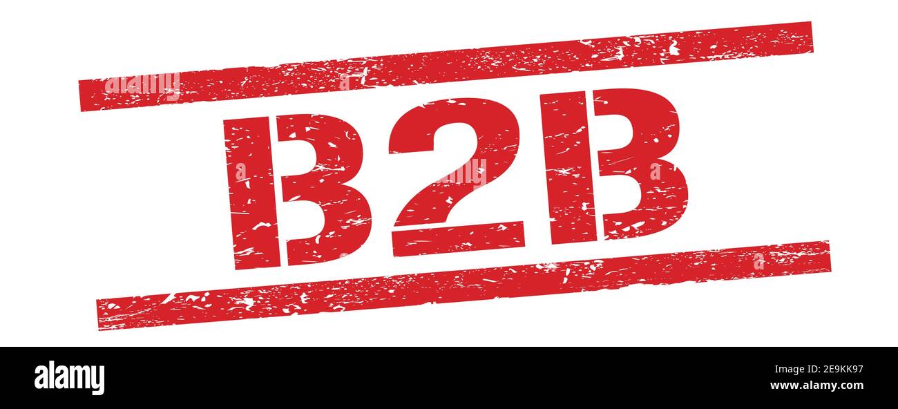 B2B text on red grungy rectangle stamp sign Stock Photo - Alamy