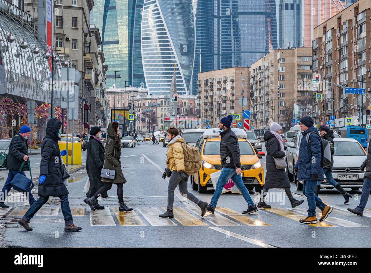 Russia, Moscow. People walk in a street Stock Photo - Alamy