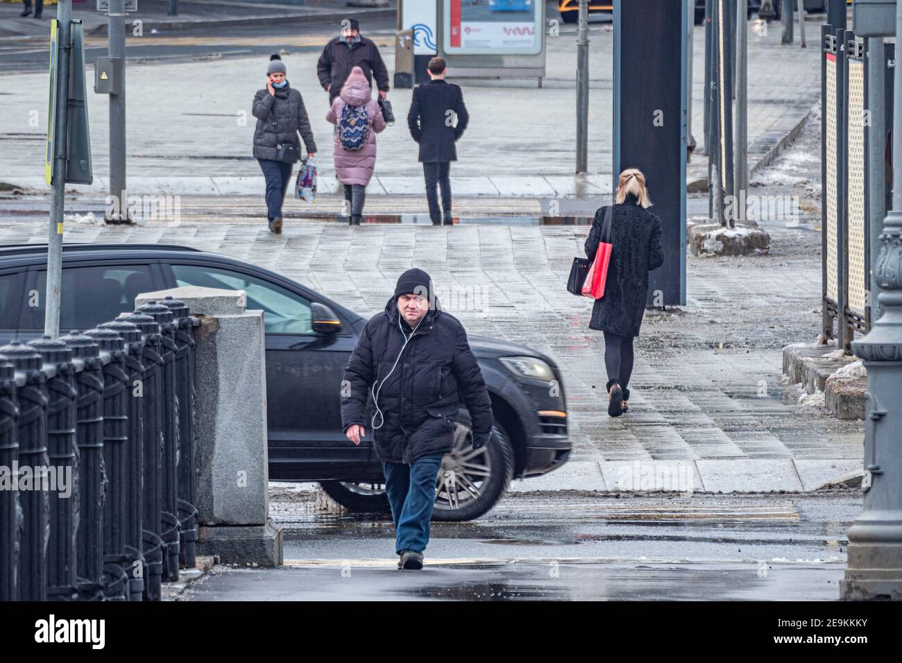 Russia, Moscow. People walk in a street Stock Photo - Alamy