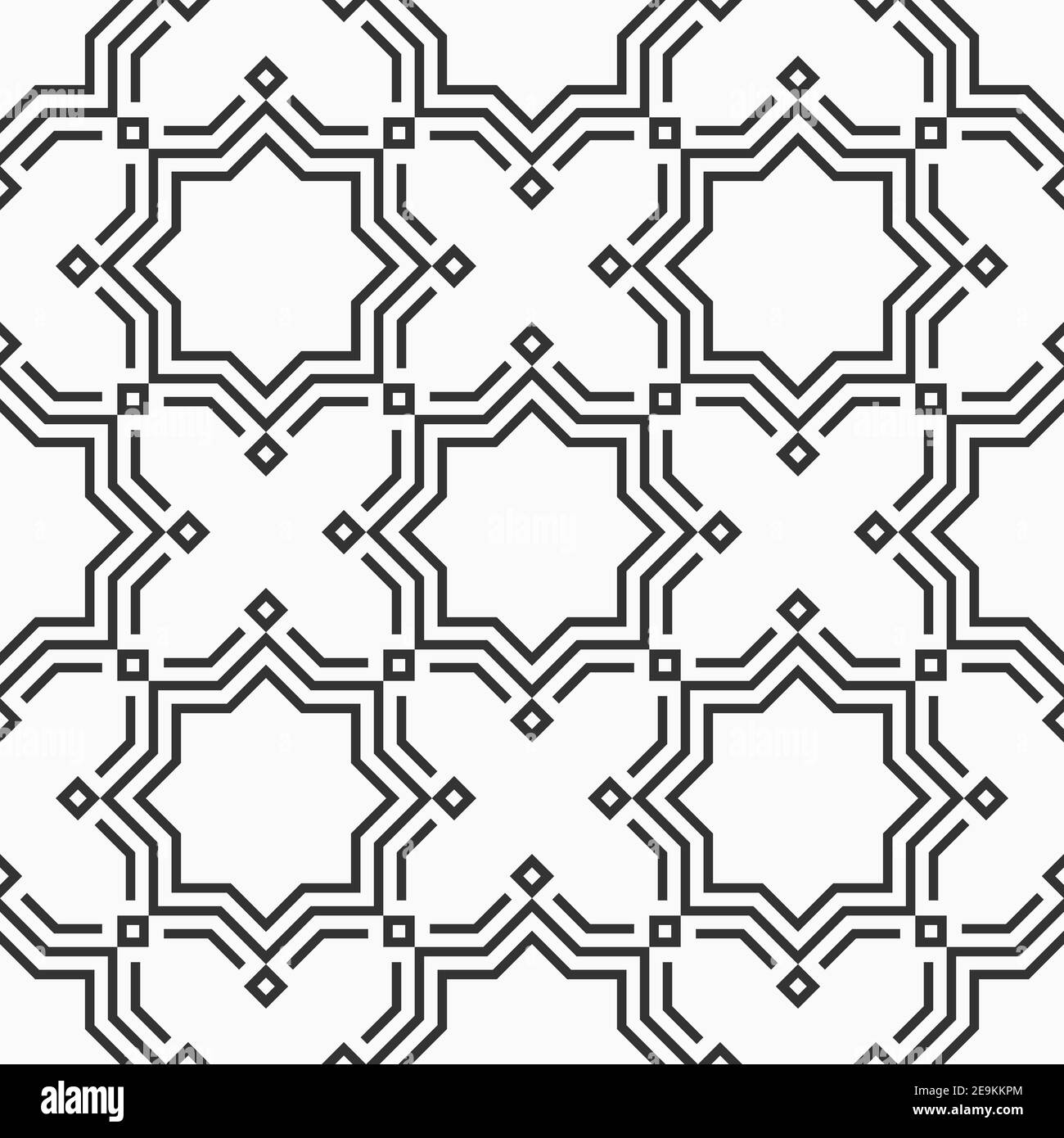 Abstract seamless pattern of intersecting geometric shapes. Arabic ...