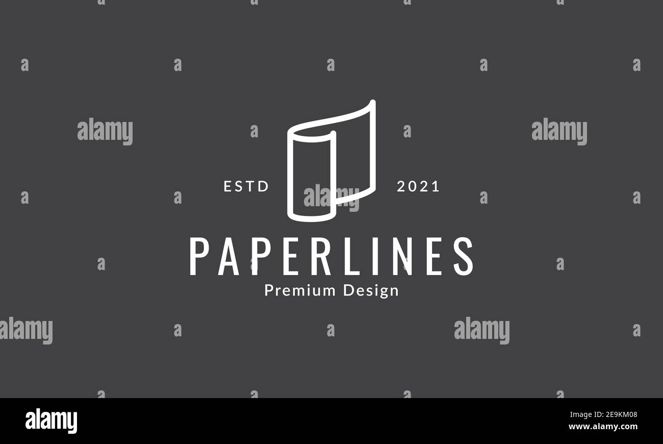 paper line roll simple logo vector icon symbol graphic design ...