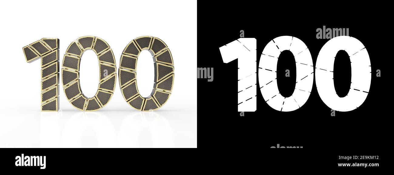 Gold number one hundred (number 100) cut into perforated gold segments ...
