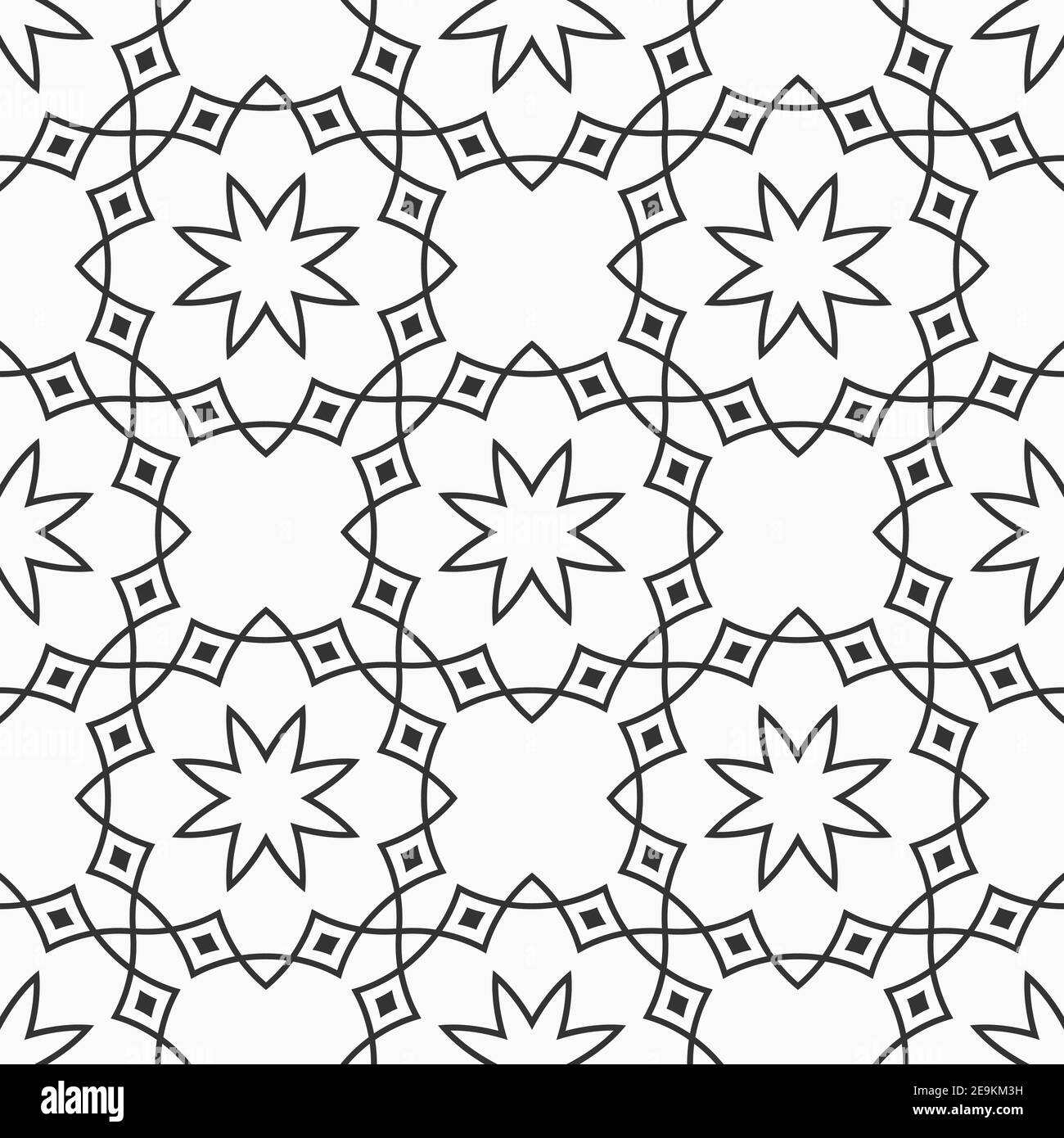 Abstract seamless pattern of intersecting geometric shapes. Arabic ...
