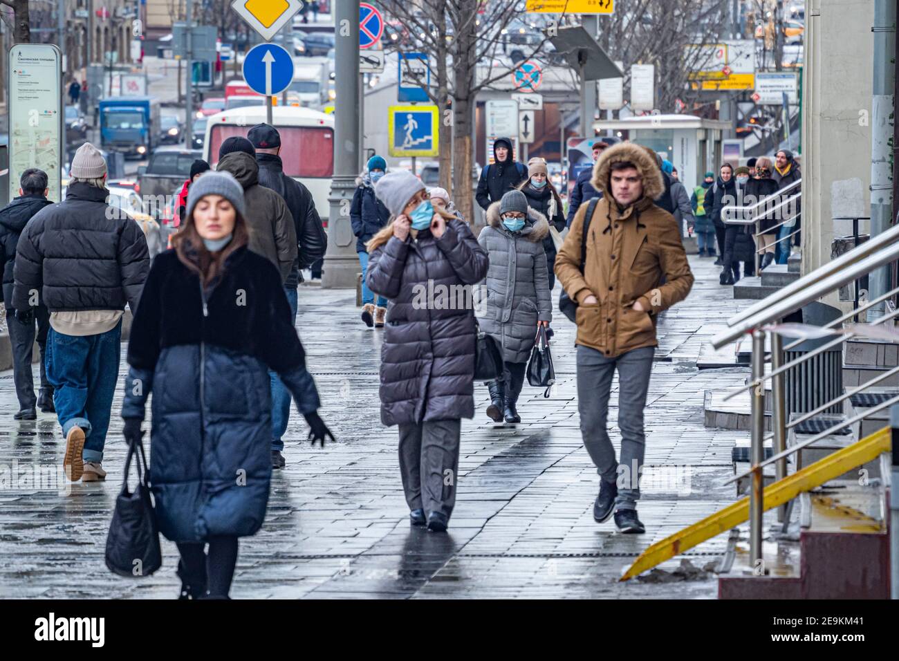 Russia, Moscow. People walk in a street Stock Photo - Alamy