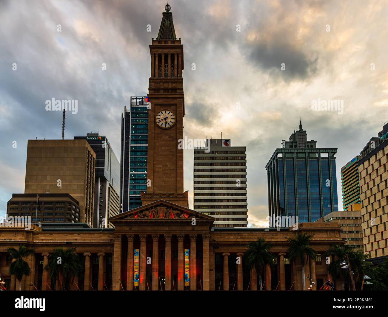 Brisbane City Hall building with clock tower in Australia, Brisbane ...