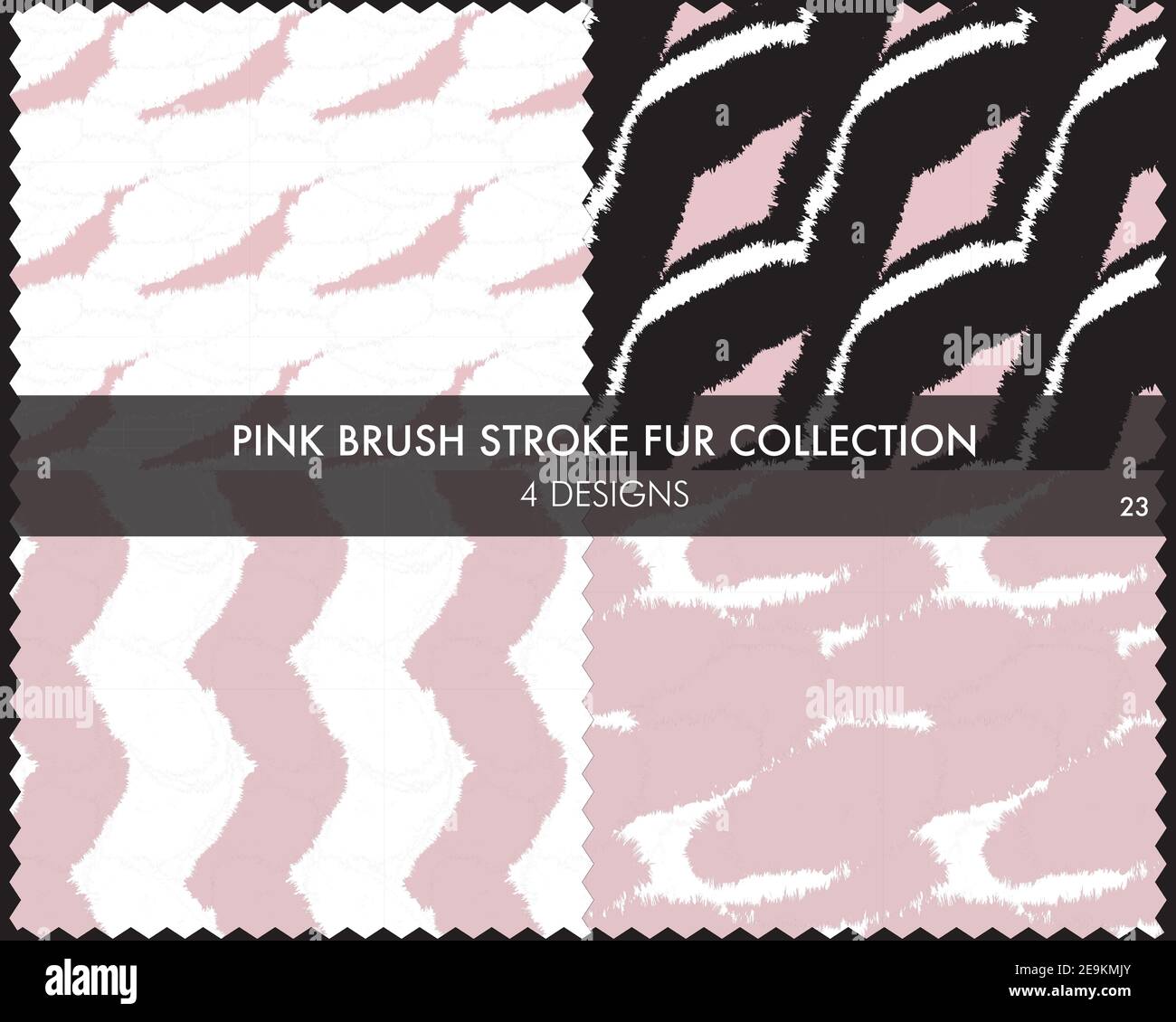 Brush stroke fur collection includes 4 design swatches for fashion ...