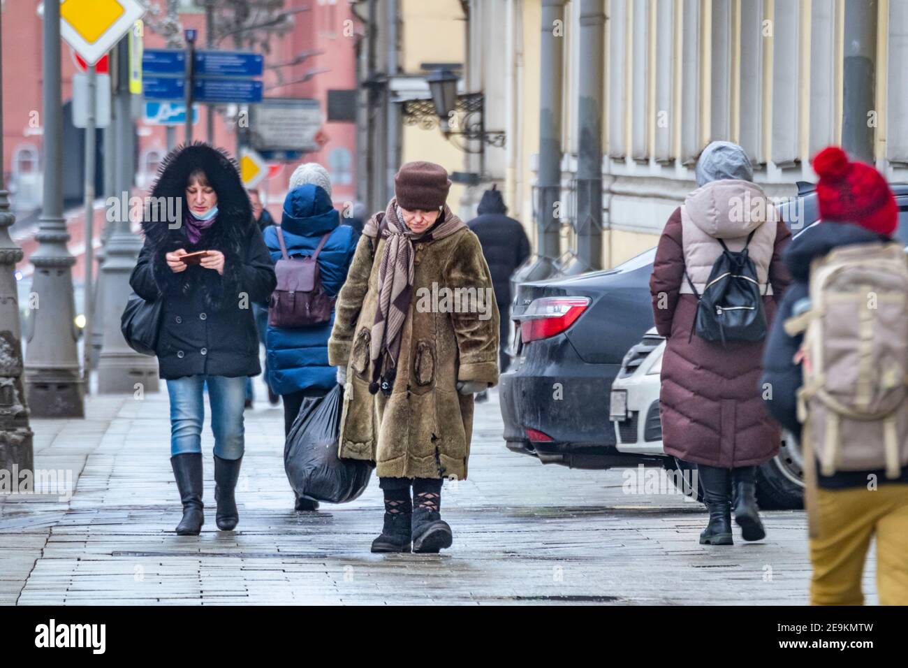 Russia, Moscow. People walk in a street Stock Photo - Alamy