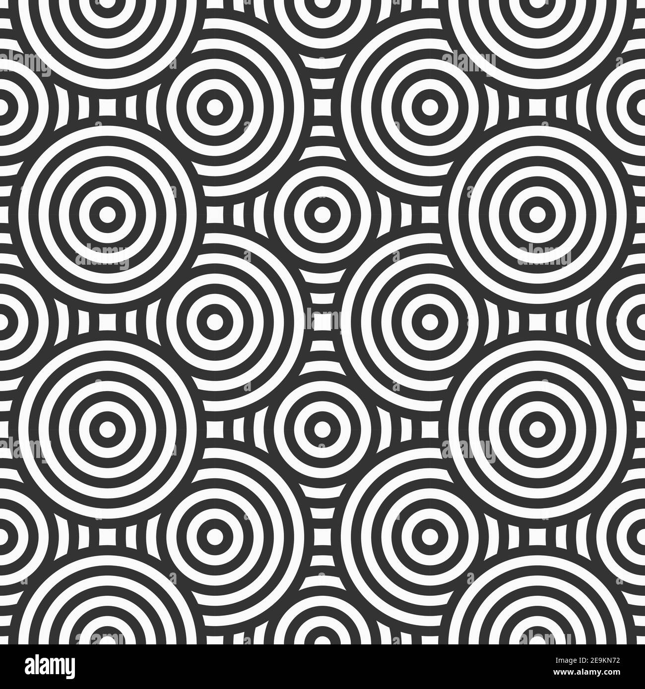 Abstract seamless pattern. Concentric circles. Intersecting repeating ...