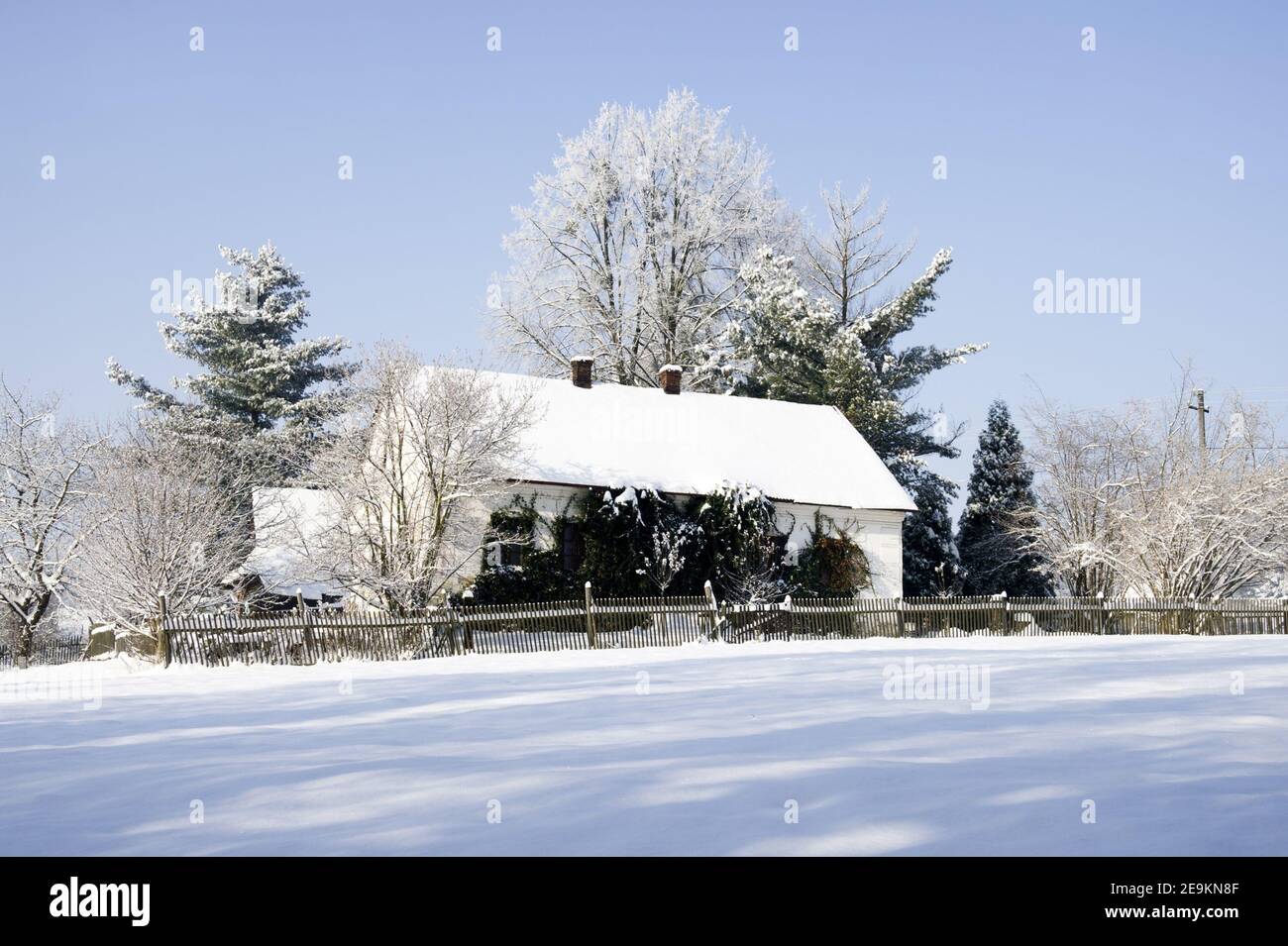 Family house in winter landscape with lot of snow around Stock Photo ...