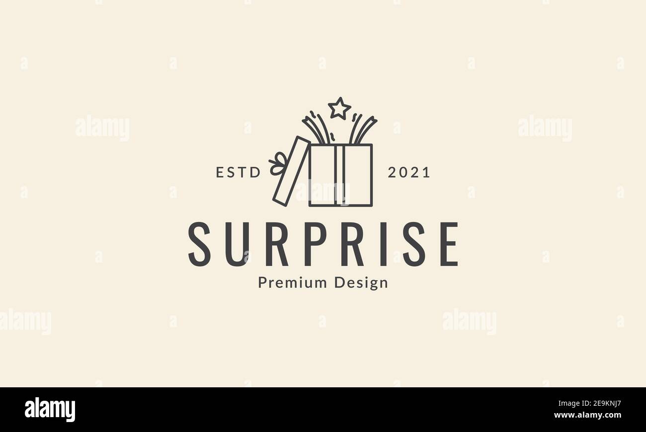box gift birthday surprise lines logo vector icon symbol graphic design ...