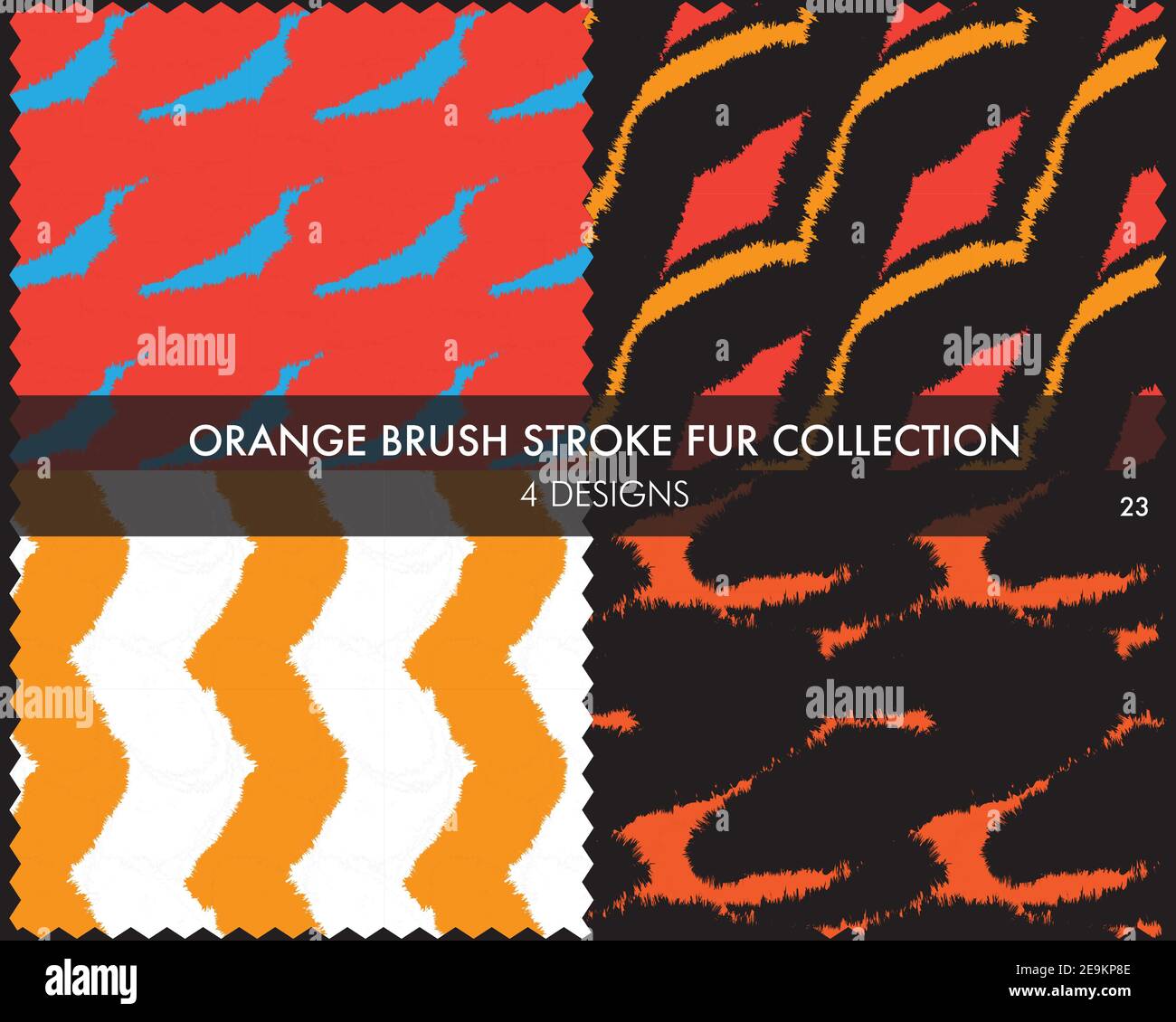 Brush stroke fur collection includes 4 design swatches for fashion ...
