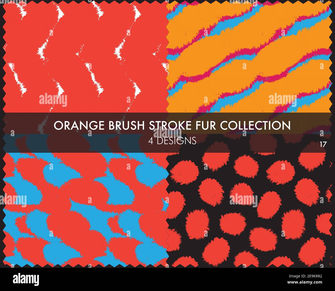 Brush stroke fur collection includes 4 design swatches for fashion ...