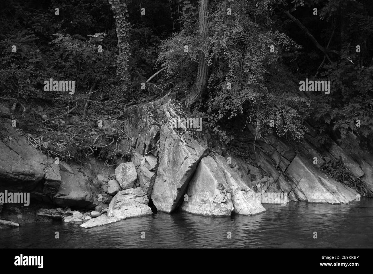 Italy, white rocks in the water of a river in the mountains Stock Photo ...