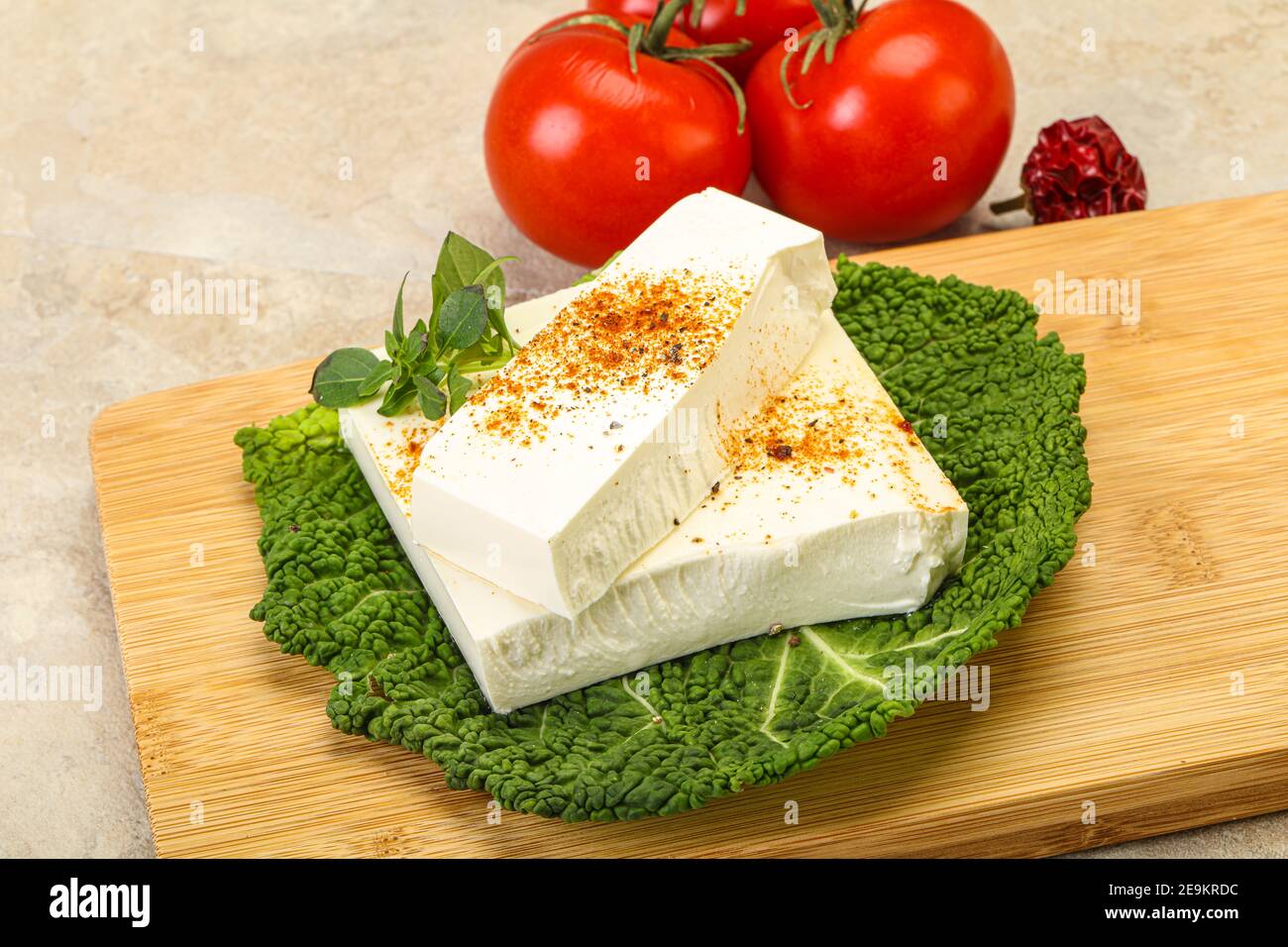 Greek Feta soft cheese for salad Stock Photo - Alamy
