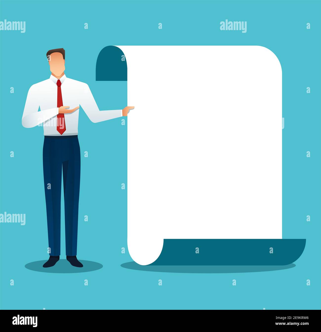 Businessman making a presentation, pointing to the screen Stock Photo ...