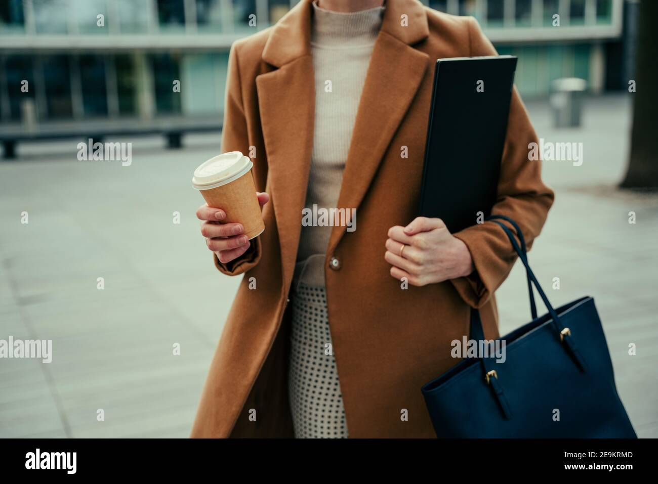 Caucasian business woman walking with purpose to job interview Stock ...