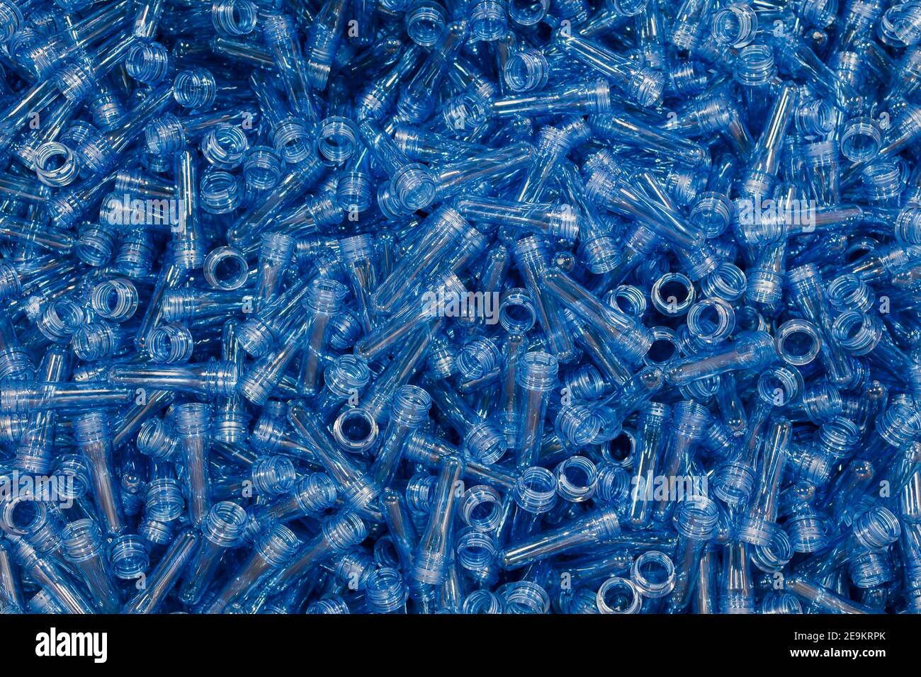 Plastic industry: Small brown plastic banks for bottles at ...