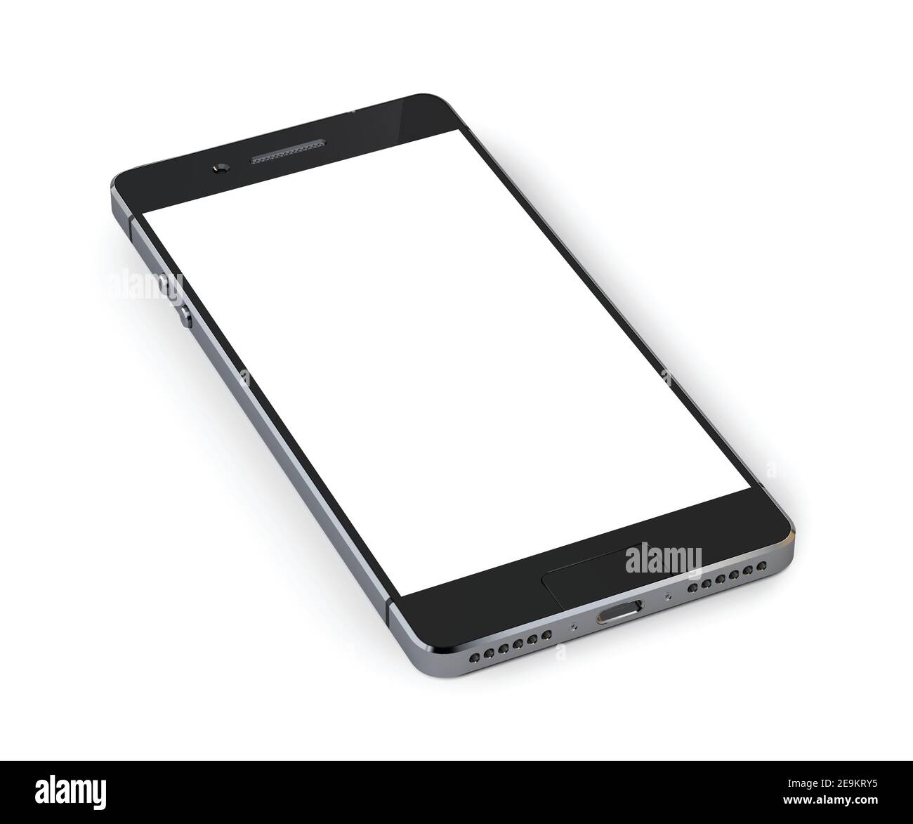 Realistic 3d smartphone mobile device isolated on white background ...