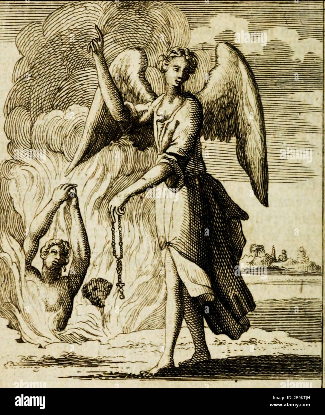 Vintage art depicting Hell, demons, angels etc Stock Photo - Alamy