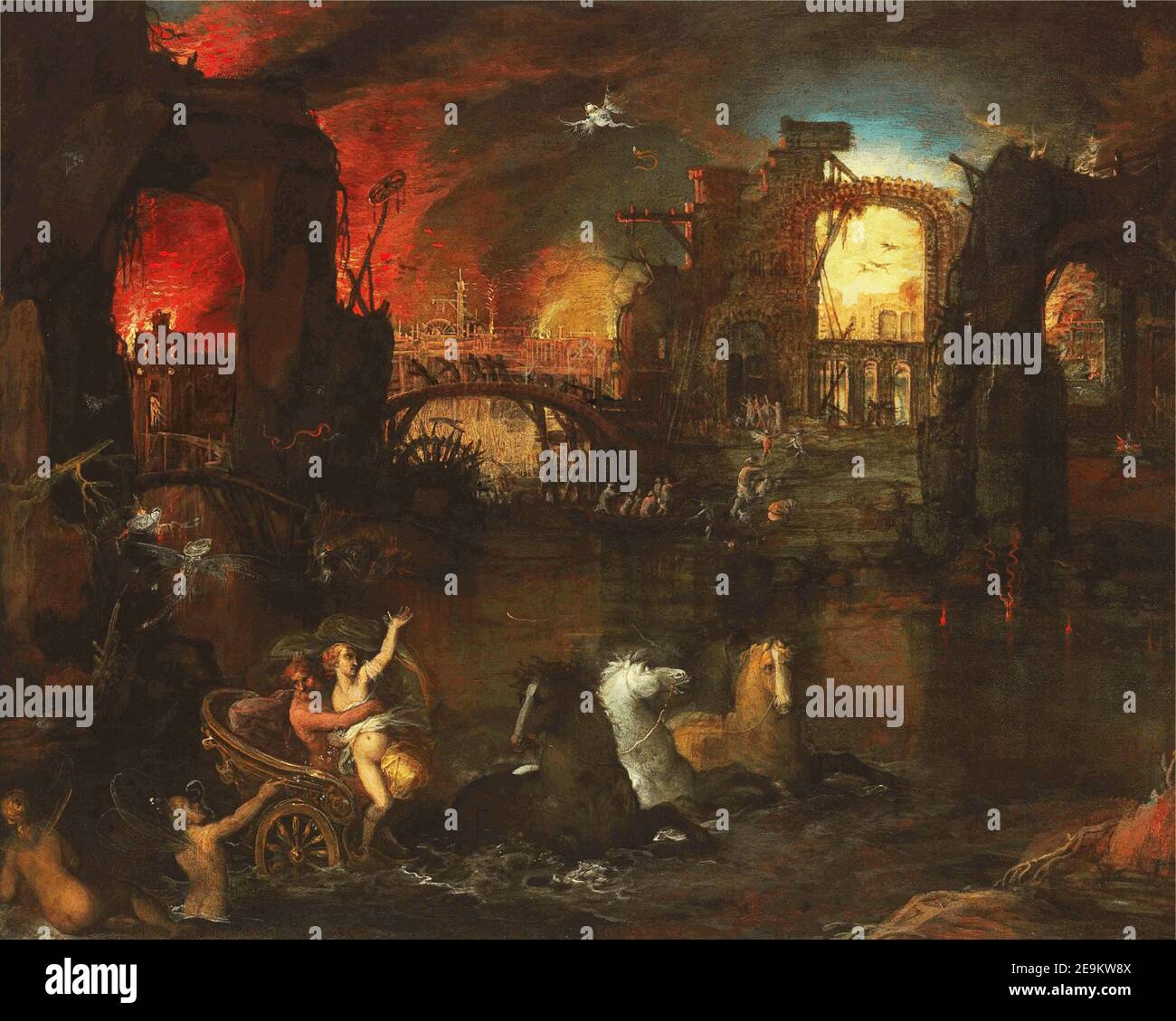 Vintage art depicting Hell, demons, angels etc Stock Photo - Alamy