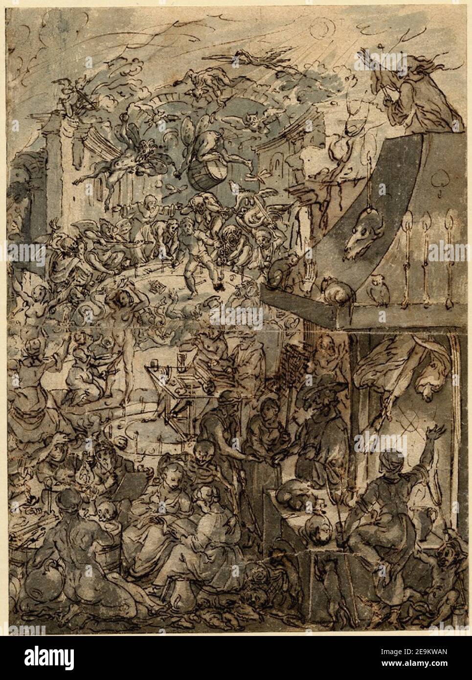 Vintage art depicting Hell, demons, angels etc Stock Photo - Alamy