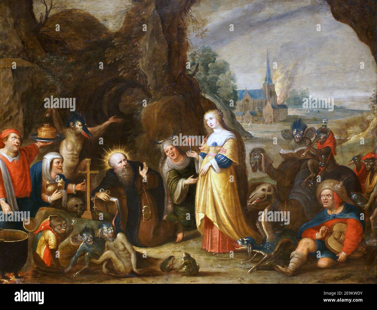 Vintage art depicting Hell, demons, angels etc Stock Photo - Alamy