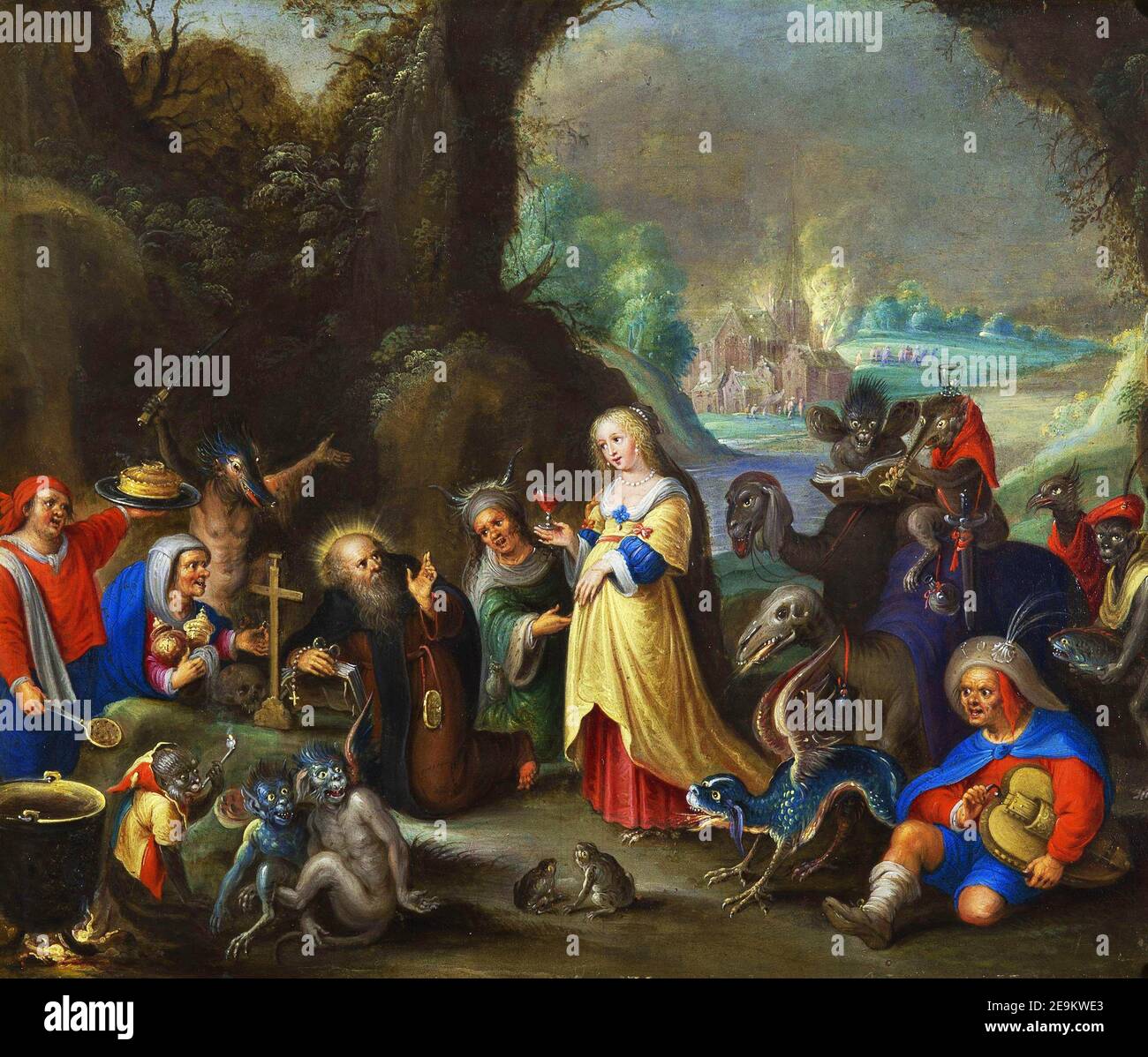 Vintage art depicting Hell, demons, angels etc Stock Photo - Alamy