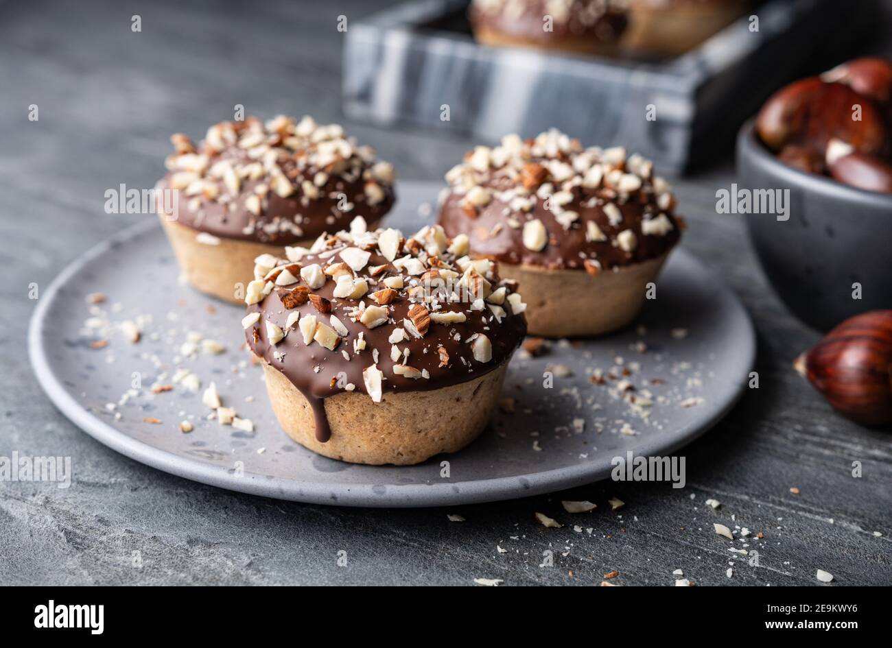 Grated nuts sprinkled on nutty hi-res stock photography and images - Alamy