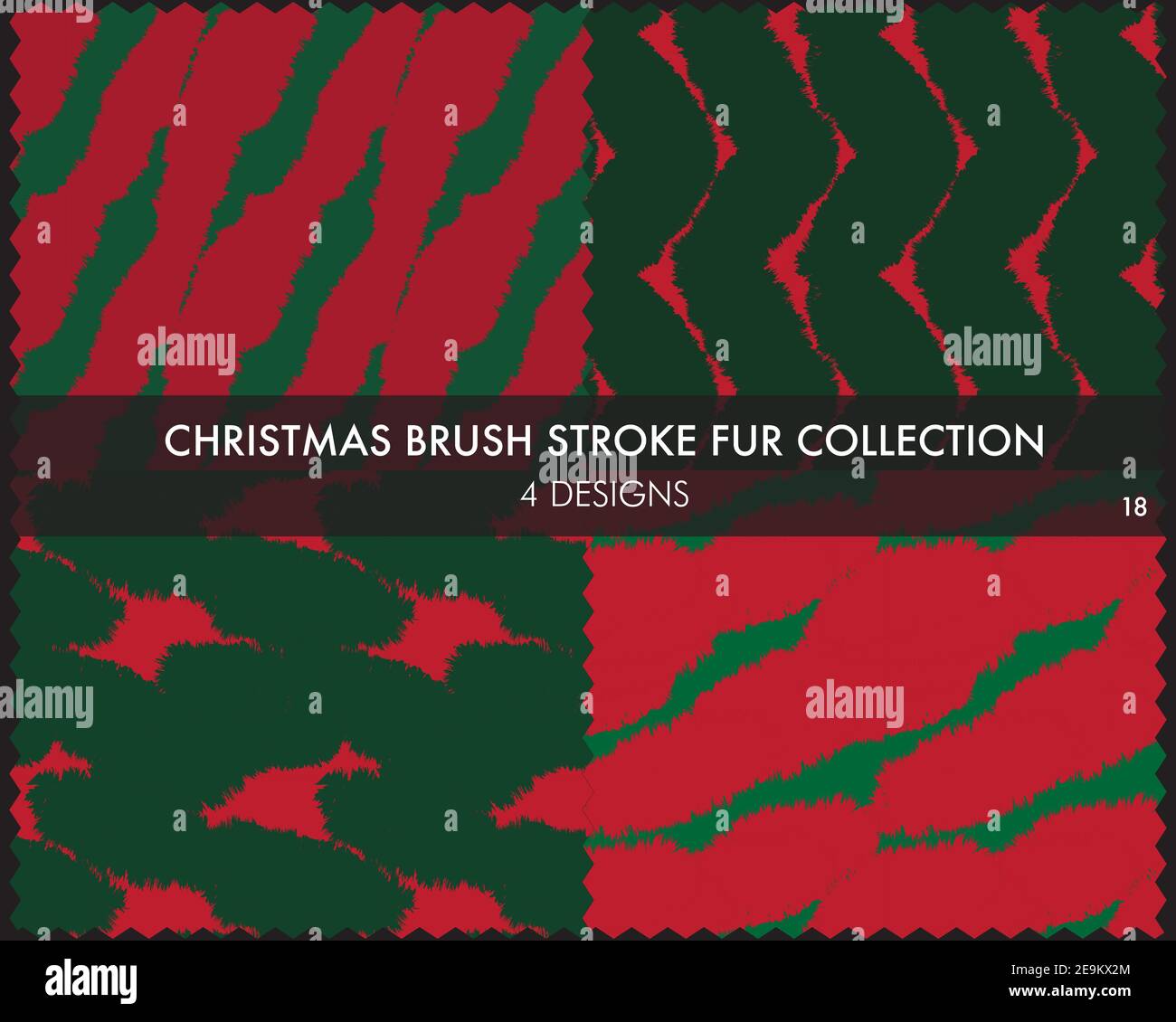 Brush stroke fur collection includes 4 design swatches for fashion ...