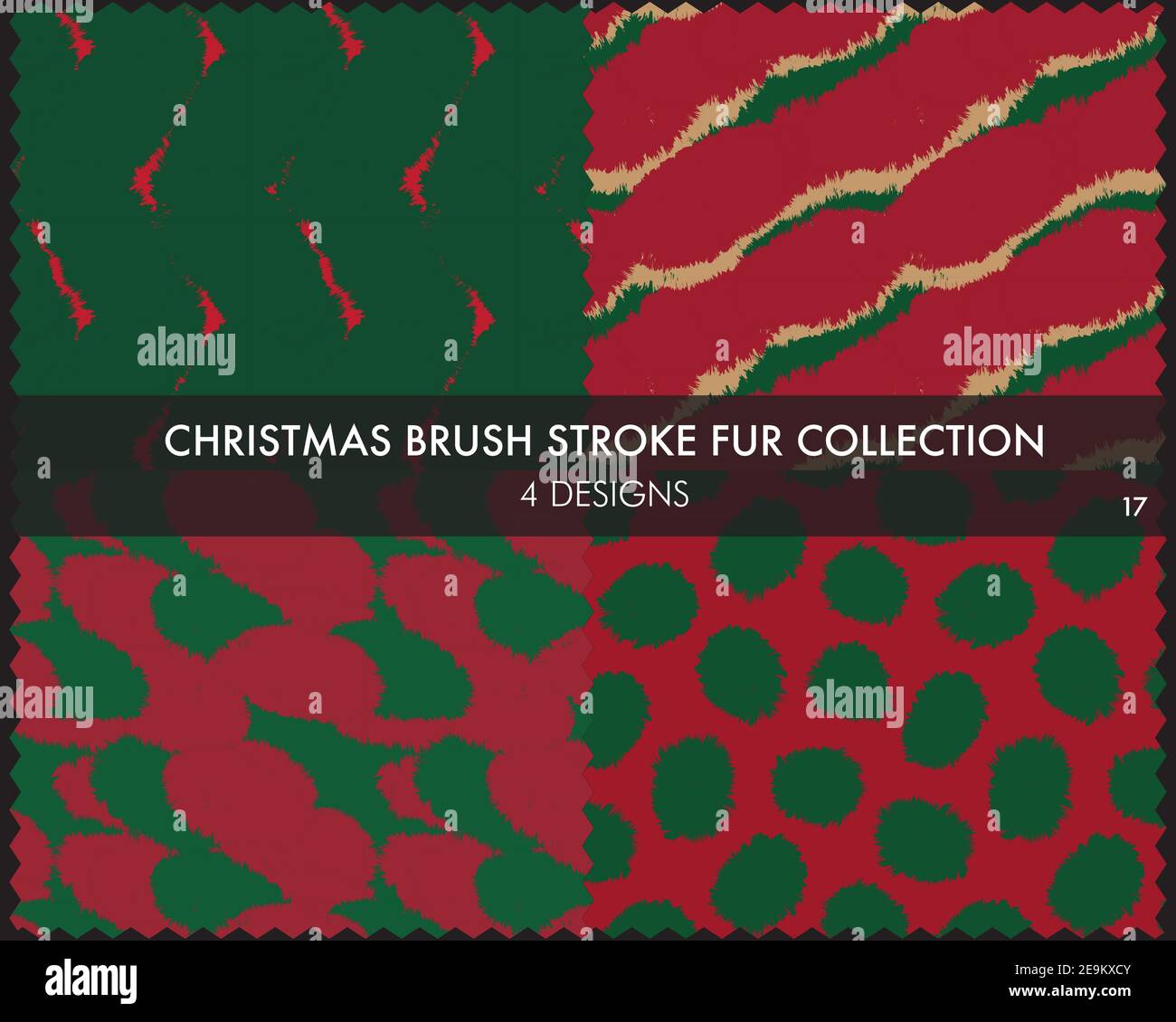 Brush stroke fur collection includes 4 design swatches for fashion ...