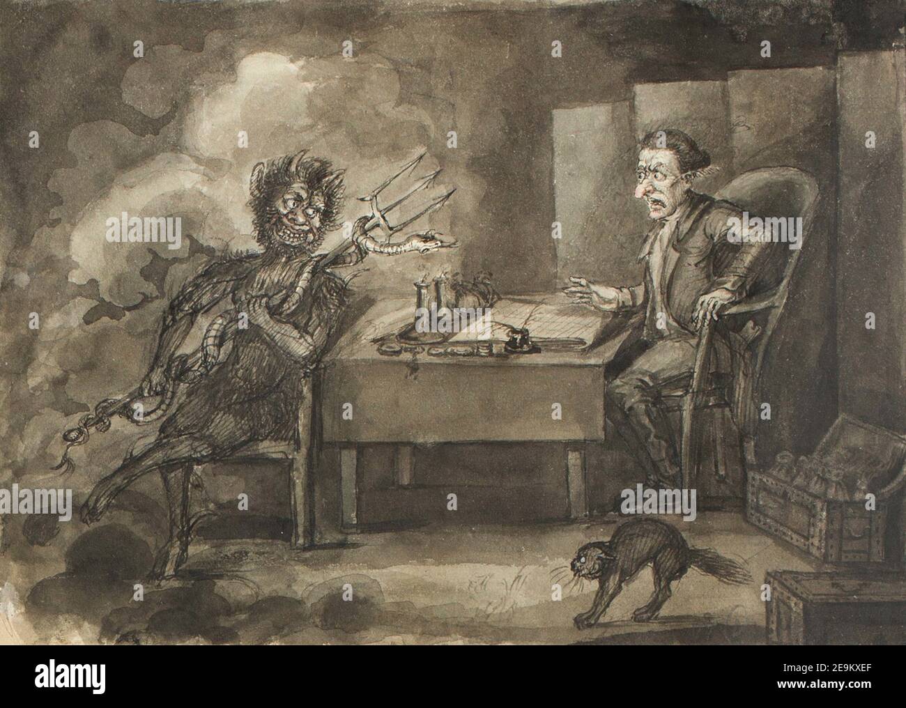 Vintage art depicting Hell, demons, angels etc Stock Photo - Alamy